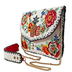 Mary Frances Off to Paradise Floral Crossbody Clutch Handbag, Multi