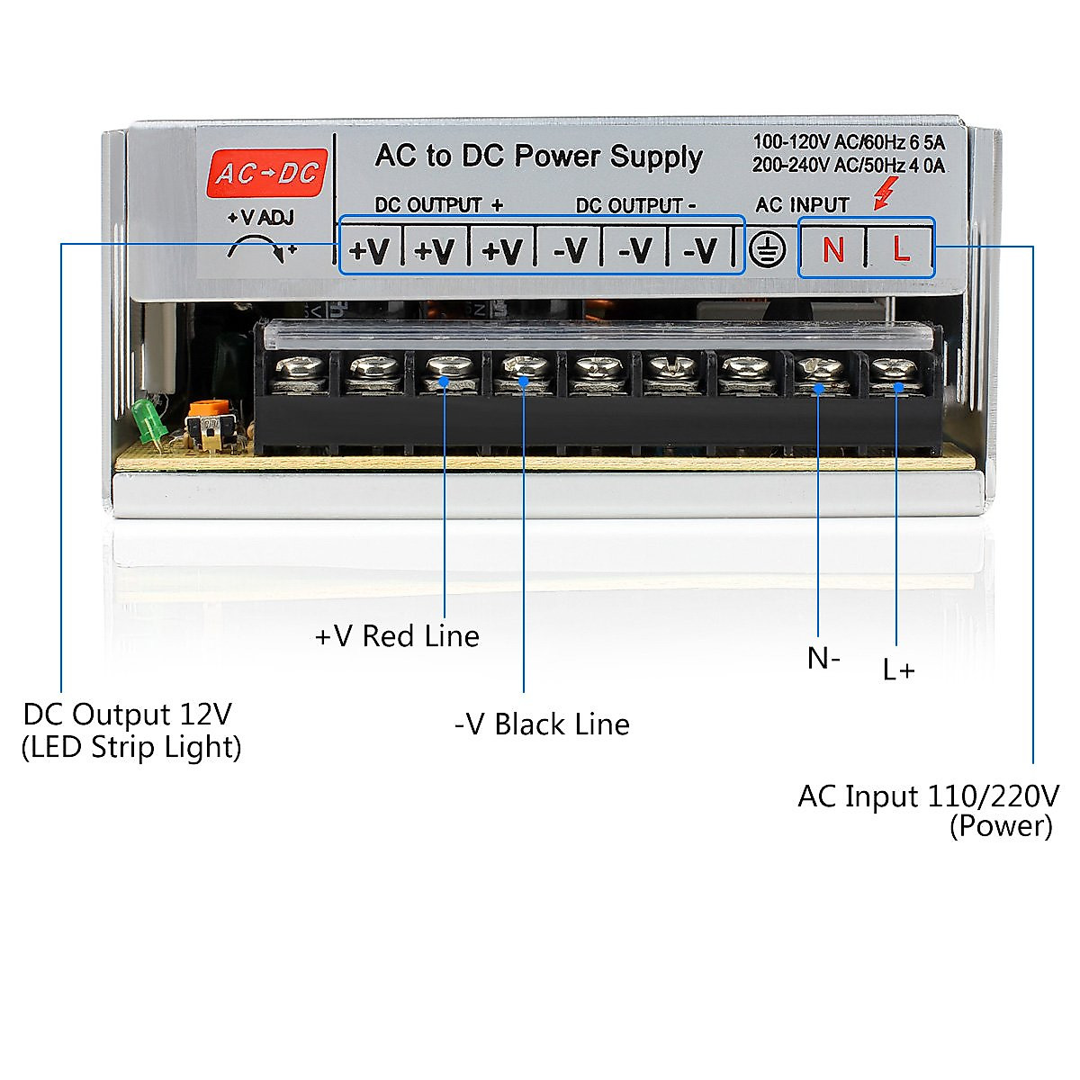 SUPERNIGHT 12V 30A DC Power Supply Driver,360W Universal Regulated Switching Converter AC 110V/220V Transformer Adapter for 3D Printer,CCTV,Radio,Computer Project,Industrial Automation,LED Strip