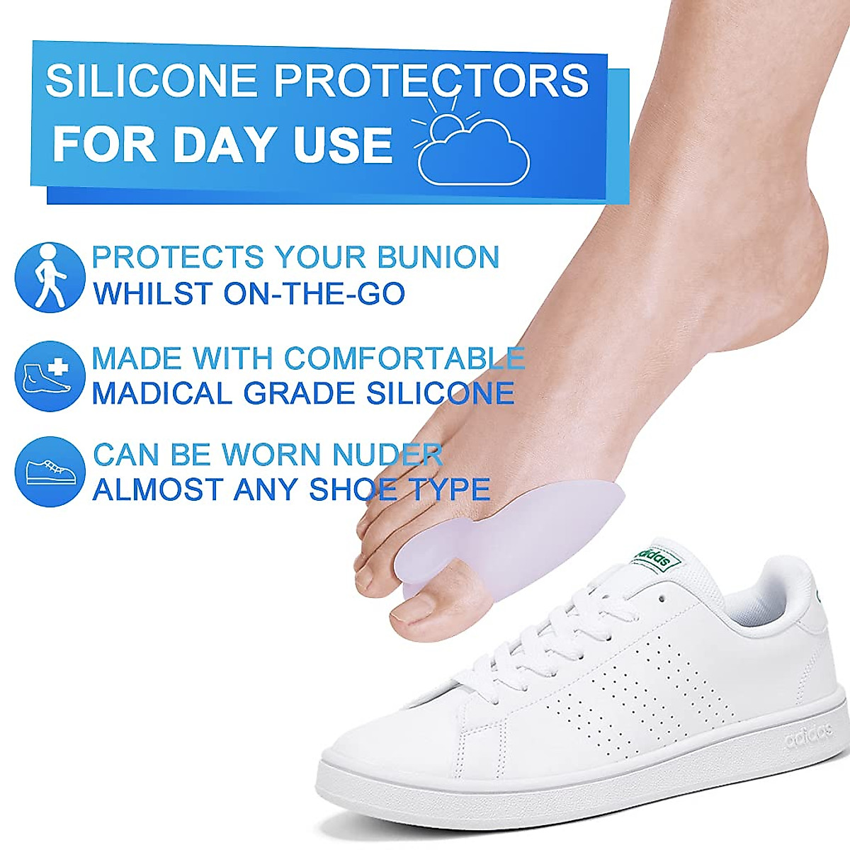 Toe Corrector Toe Separator Bunion Splint 【2024 Updated】 Hallux Valgus Bunion Big Toes Corrector Set Bunion Brace Bunion Exercise Strap Orthopedic Kit Bunion Pain Relief (free, Blue)