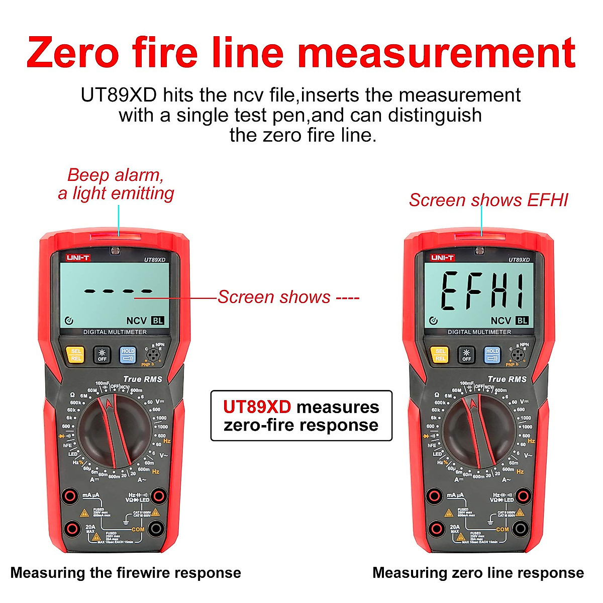 UNI-T UT89XD True RMS 6000 Counts LED Digital multimeter Test ac dc Voltmeter Ammeter Capacitance Frequency Resistance Test