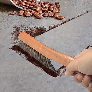 AMERWASH PLUS Counter Brush for Furniture, Drafting, Patio, Bed, Fireplace, Woodworking Cleaning, Horsehair Bristles Duster Wooden Handle Shop Brush, Hand Broom Brush - 2 Pack