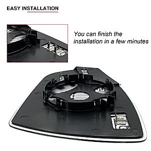 Passenger Right Side Mirror Replacement for 2012-2018 Ford Focus Side Mirror Glass - Side View Heated Convex Mirror Glass with Rear Holder, Replace CM5Z-17K707-G