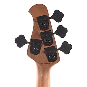 Sterling By MusicMan 4 String Bass Guitar, Right, Poplar Burl, Trans Black Satin (RAY34PB-TBKS-R2)