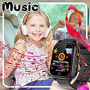 Gridspace Kids Waterproof Smart Watch with 26 Games 1.44'' HD Touchscreen and HD Camera Pedometer Recorder Music Player Alarm Clock Calculator Educationals Smart Watch for Age 3-12 Girls and Boys