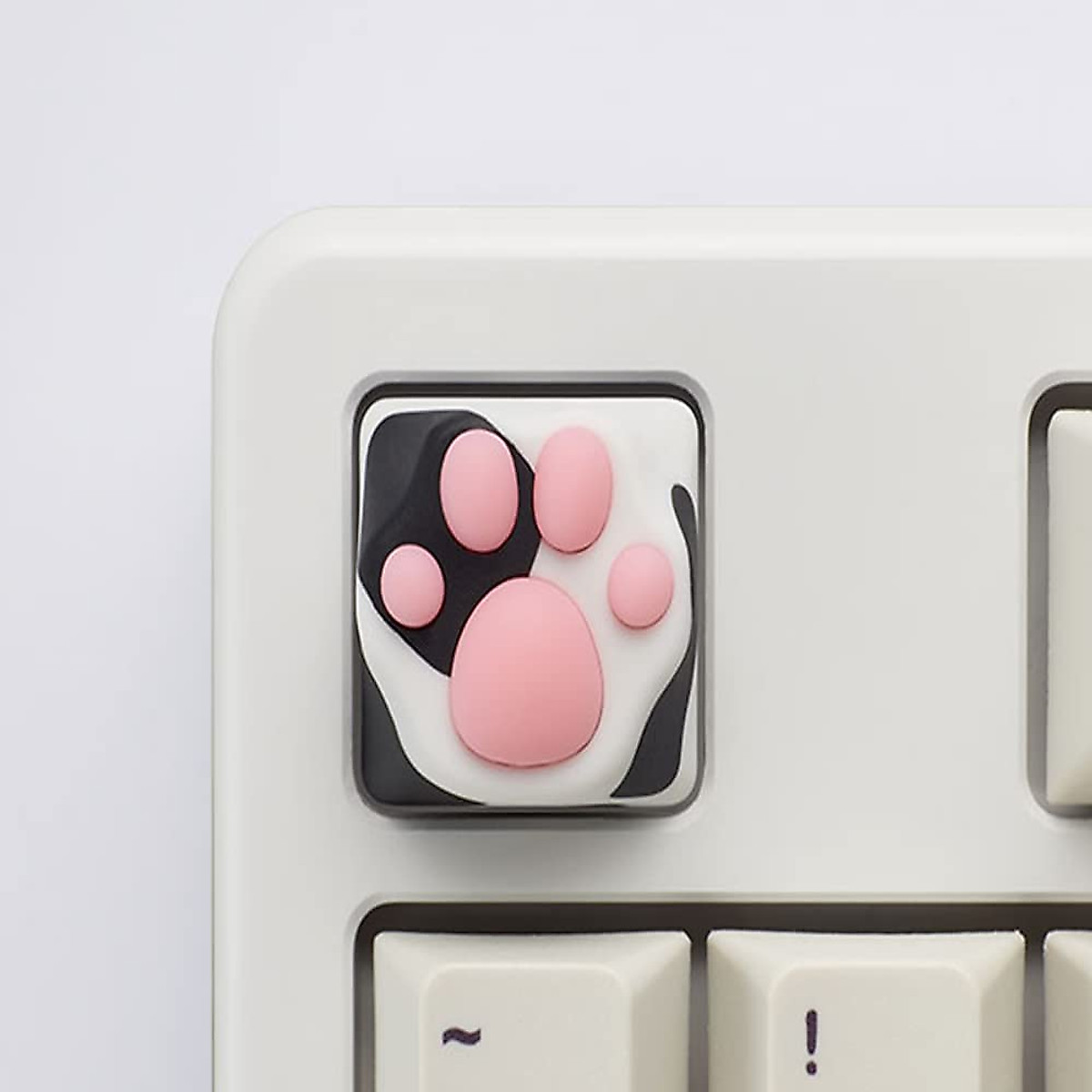 HFSECURITY Colorful Cute Milk Caws Siam Cat Paw Design Keycaps for Cherry Mx Switch Mechanical Gaming Keyboard ABS Soft Silica Gel Key Caps (milkcowcatkeycaps)