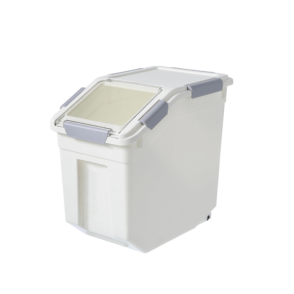 HANAMYA 15 Liter / 30 lbs Rice Storage Container with Measuring Cup, BPA free, For Rice | Grain | Pet Food | Flour, 1 count, White