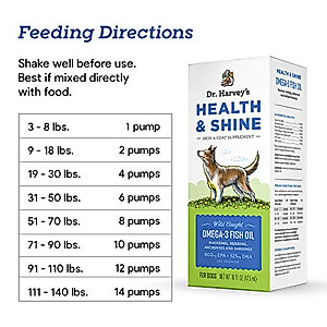 Dr. Harvey's Health & Shine Omega 3 Fish Oil for Dogs from Wild Caught Mackerel, Herring, Anchovies and Sardines - Supports Beautiful Fur, Strong Joints and Itchy Allergy Relief (16 FL OZ)