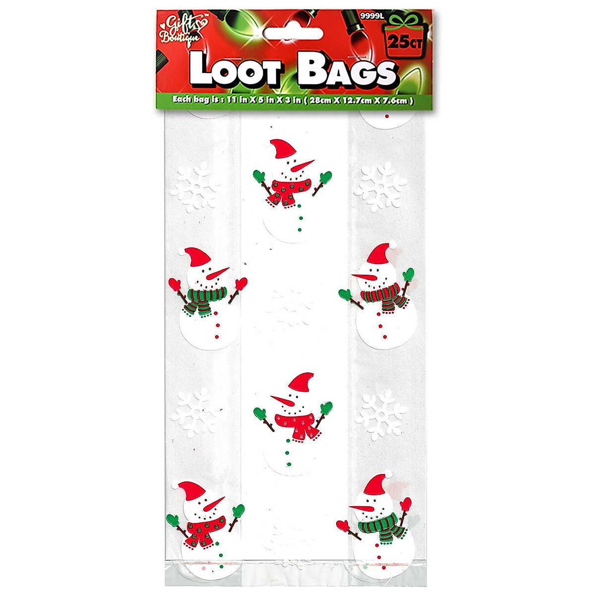 Christmas Gift Bags for Holiday Gifts - Cellophane Goodie Treat and Party Favor Bag with Twist Ties (150 Pack)