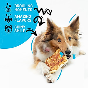 Sitka Farms Beef Cheek Chips (58 Oz) Chicken Breast Flavor Premium Dog Chews - Natural Dog Treats - Rawhide Alternative for Medium and Aggressive Chewers - Healthy Dog Dental Chew