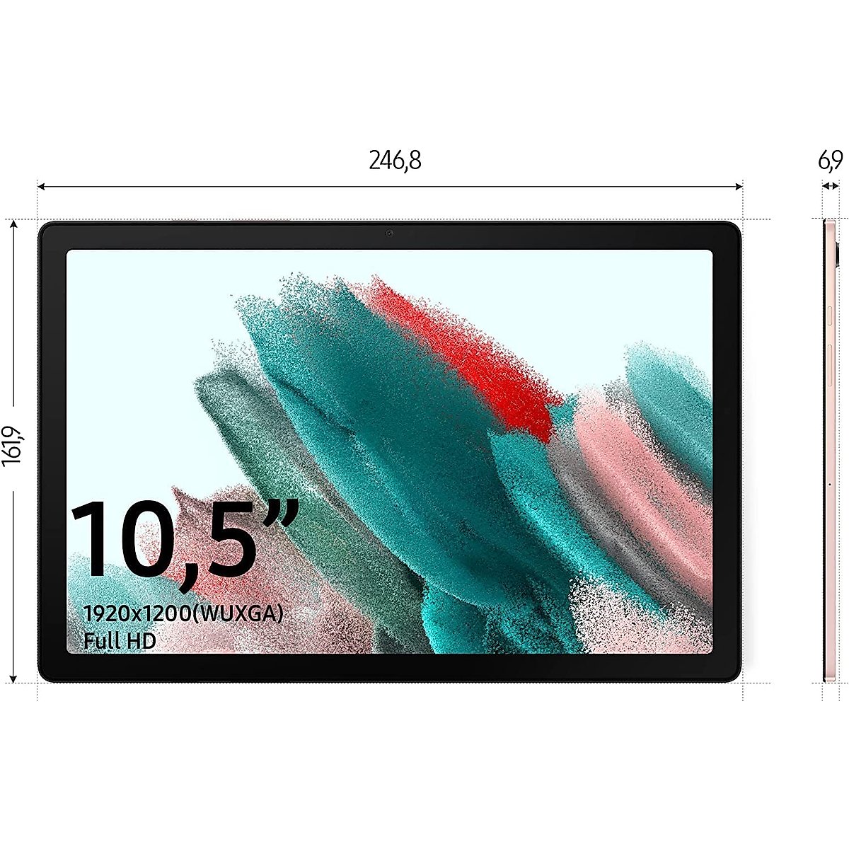 SAMSUNG Galaxy Tab A8 Android WiFi Tablet, 10.5'' Touchscreen (1920x1200) LCD Screen, 128GB Storage, Bluetooth, Android 11 OS, Pink Gold with Accessories