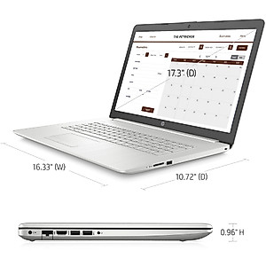 2022 HP High Performance Business Laptop - 17.3'' HD+ LCD - Intel i3-1115G4 - Intel HD Graphics - 16GB DDR4 - 512GB SSD - RJ45 LAN - Fullsize Keyboard- Windows 11 w/ 32GB USB, Silver, 17-BY4000