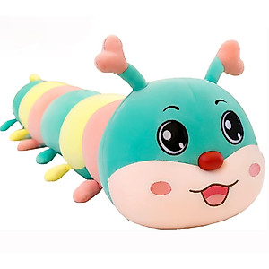 RONGXG Cute Caterpillar Plush Pillow Colorful Stuffed Animal Toy Girl Stuffed Hugging Pillow Gift Sweet Companion Doll Toy Gift for Birthdays 110CM