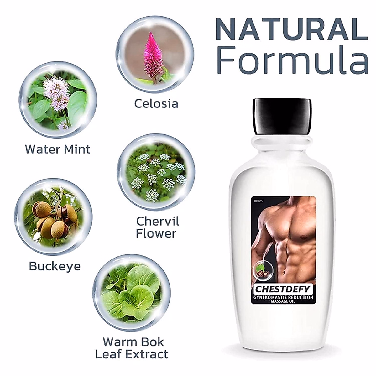 Chestdefy Gynekomastie Reduction Massage Oil,Gynecomastia Tightening Cream,Gynekomastie Reduction Massage Oil,Chest Reduction Massage Oil,Breast Tightening Cream,Breast Reduction Cream for Men (1pcs)