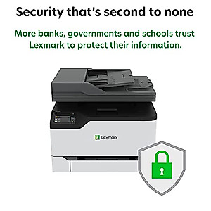Lexmark MC3426i Color Laser Multifunction Wireless Printer with Print, Copy, Scan and Cloud Fax Capabilities, Plus Full-Spectrum Security and Print Speed up to 26ppm (40N9650), White, Small (Renewed)