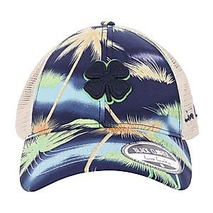 Black Clover Island Luck Hat - Tropi 2 - Navy/Lime/Khaki Mesh - Adjustable