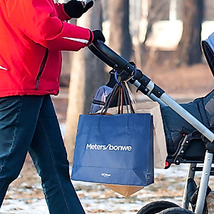 sansheng 4 Pack Large Carabiner 5.5" D Style Click and Carry Bag Carrier Stroller Hooks(Black and Blue)