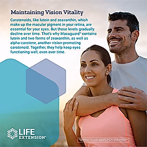 Life Extension Macuguard Ocular Support with Saffron & Astaxanthin - with Lutein, Meso-Zeaxanthin - Eye Health Supplement â€“ Once-Daily, Non-GMO, Gluten-Free - 60 Count (Pack of 1)