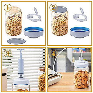 Jar Vacuum Sealer and Accessory Hose Kit Compatible with Foodsaver Vacuum Sealer, Vacuum Sealer for Jars Attachment Vacuum Sealer for Wide Mouth & Regular Mouth Jars