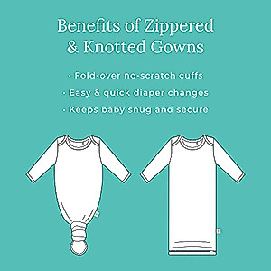 Posh Peanut Infant Gown - Unisex Soft Baby Clothes - Viscose from Bamboo Infant Layette Swaddle Wear- 0-3 Months (Sage)