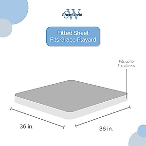 SheetWorld Fitted 100% Cotton Jersey Pack N Play Sheet Fits Graco Square Play Yard 36 x 36, Solid White, Made in USA