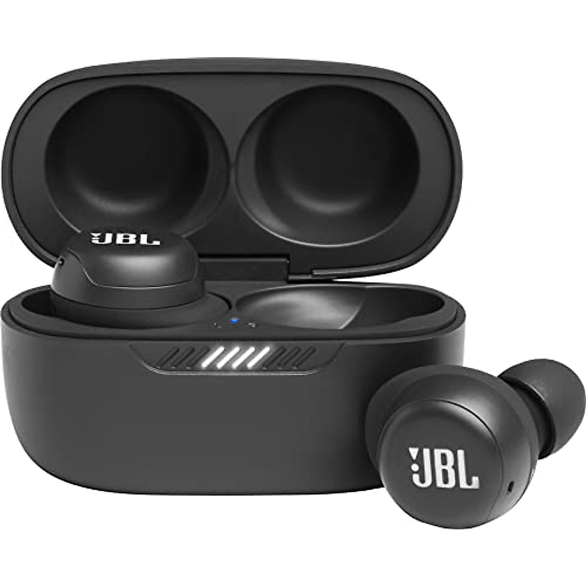 JBL Harman Live Free NC+ TWS, Bluetooth Earbuds, True Wireless, Active Noise Cancelling, Charging Case, Quality Sound, iPX7 Water Resistant - 10w Pad Black (Renewed)