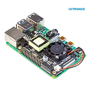 UCTRONICS PoE HAT for Raspberry Pi with Cooling Fan, IEEE 802.3af-Compliant, 5V 2.5A Power Over Ethernet Board for Raspberry Pi 4B/3B+