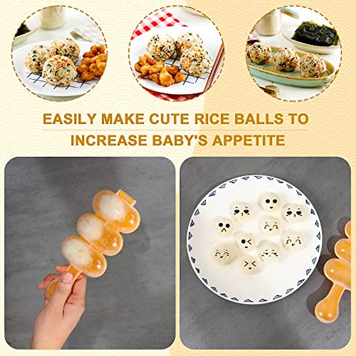 UERIAJIL Onigiri Mold, Musubi Maker Kit, Non-Stick Easy To Use and Clean, With Sushi Mat and Rice Scoop, for Kids Lunch Bento and Home DIY Sushi kit