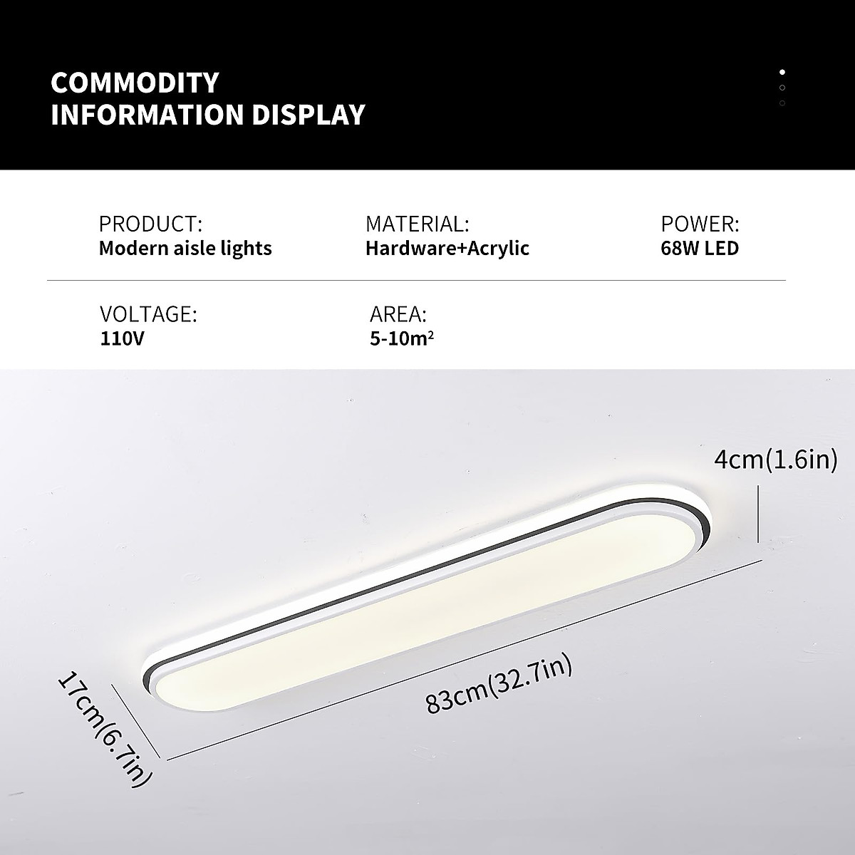 Naroume Modern LED Ceiling Light,32.7" Flush Mount Ceiling Lamp,70W Dimmable Metal Ceiling Chandelier Lighting Fixture for Living Room Bedroom Dining Room Office Hallway Aisle