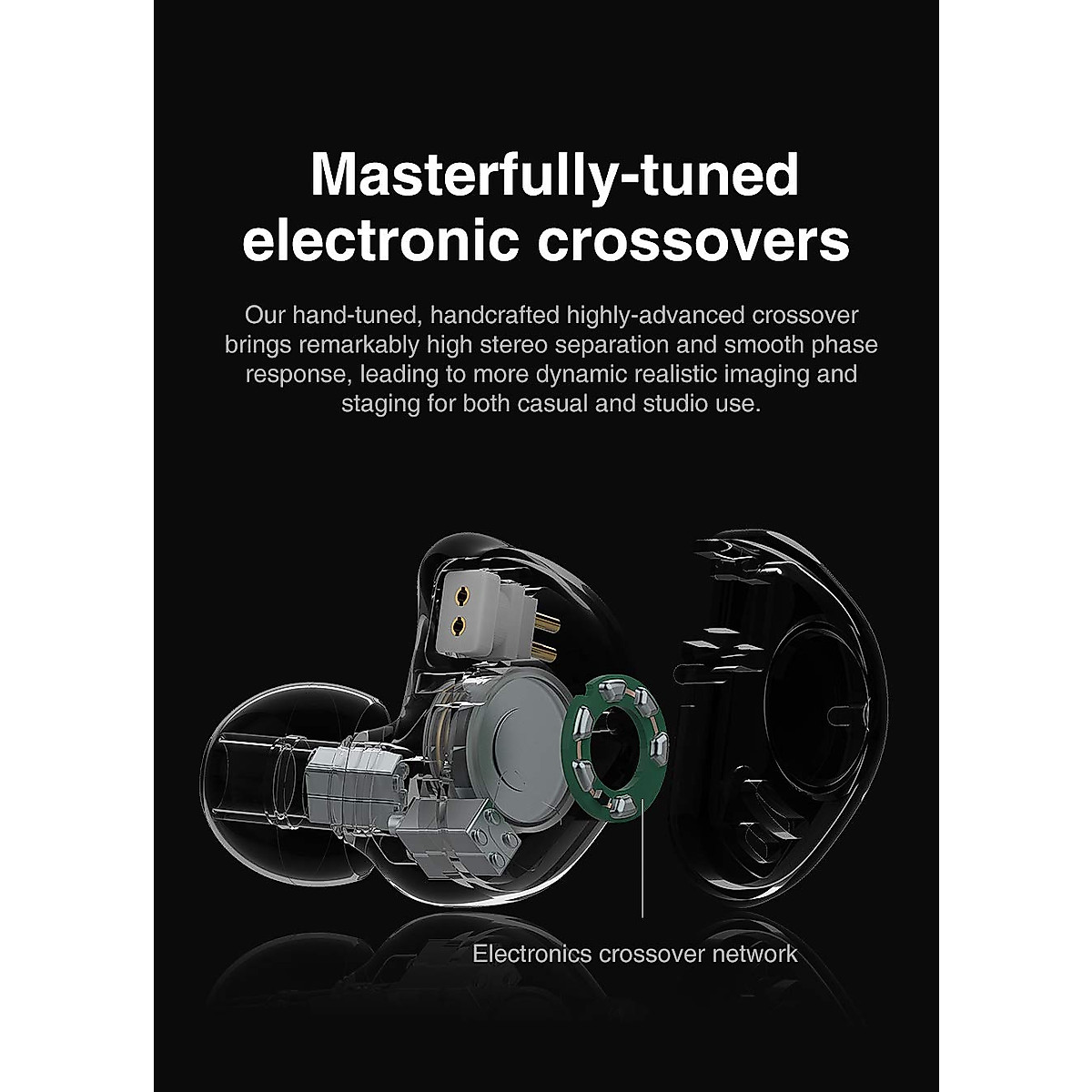 Senlee TRN V90 in Ear Hearphones 4BA 1DD Five Drivers Hybrid in Ear Monitors, TRN HiFi Earbuds1DD + 4BA with 3.5mm Plug 2pin 0.75mm Detachable Cable(with Mic, Midnight)