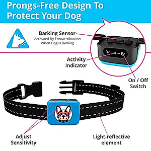 Small Dog Bark Collar Rechargeable – Smallest Bark Collar for Small Dogs 5-15lbs - Most Humane Stop Barking Collar - Dog Training No Shock Anti Bark Collar - Safe Pet Bark Control Device