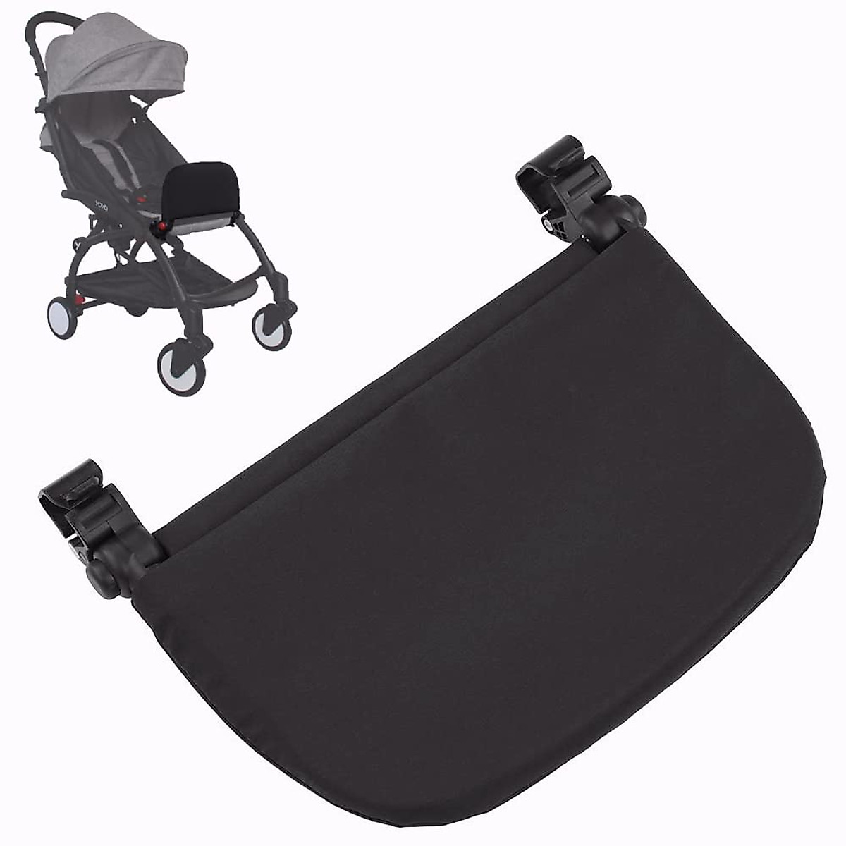 Stroller Footrest, Baby Stroller 21cm Extension Footrest Pram Foot Extension Footrest Household Accessory(Black)