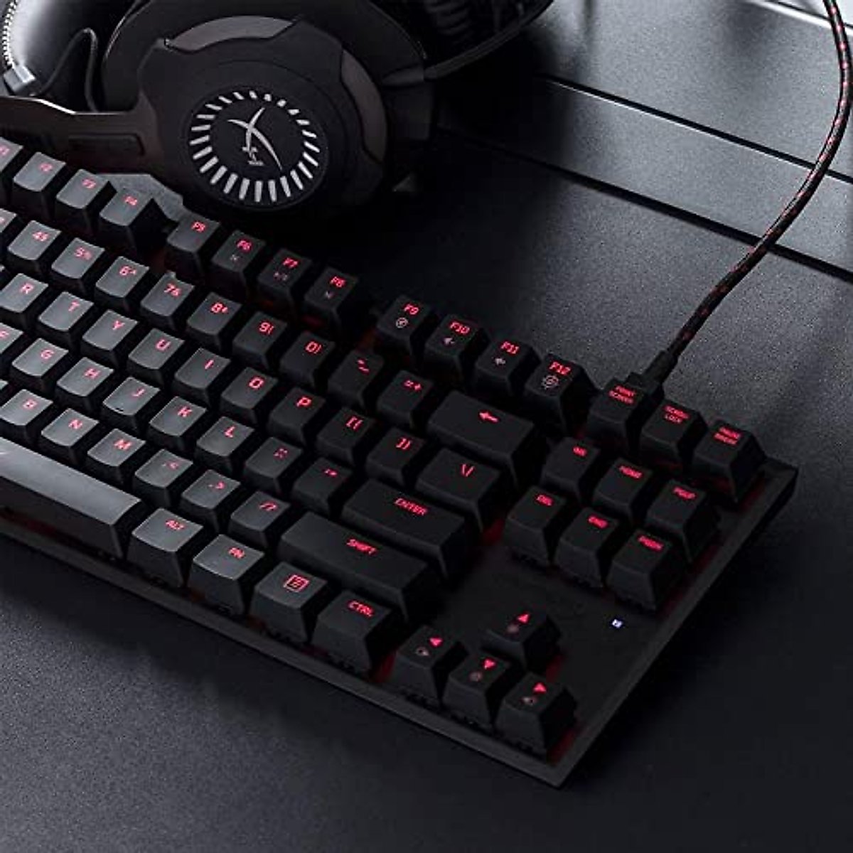 HyperX Alloy FPS Pro - USB Tenkeyless Mechanical Gaming Keyboard - 87-Key, Ultra-Compact Form Factor - Clicky - Cherry MX Blue - Red LED Backlit (HX-KB4BL1-US/WW)