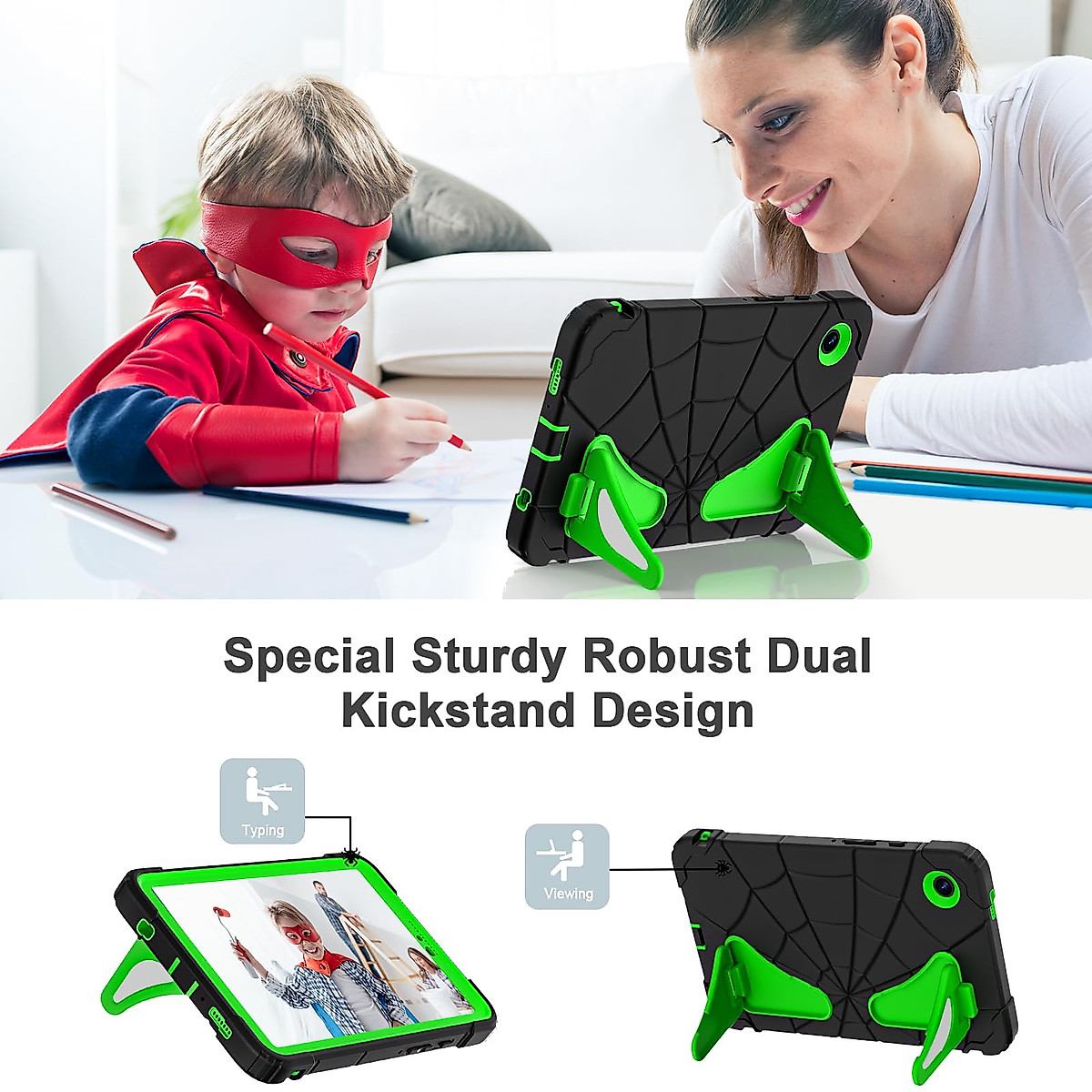 WESOROL Case for Samsung Galaxy Tab A9 with Screen Protector Strong Kickstand Shoulder Strap,Heavy Duty Protective 8.7 Inch Galaxy Tab A9 Case