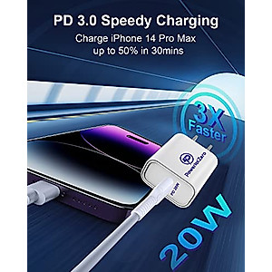 USB C Wall Charger Fast Charging - PowerlotZero 3 Pack 20W PD USBC Charging Block UL Certified Type C Power Adapter Plug for iPhone 14 13 Pro Max Plus iPad Pro iWatch 8 Ultra AirPods Galaxy Pixel
