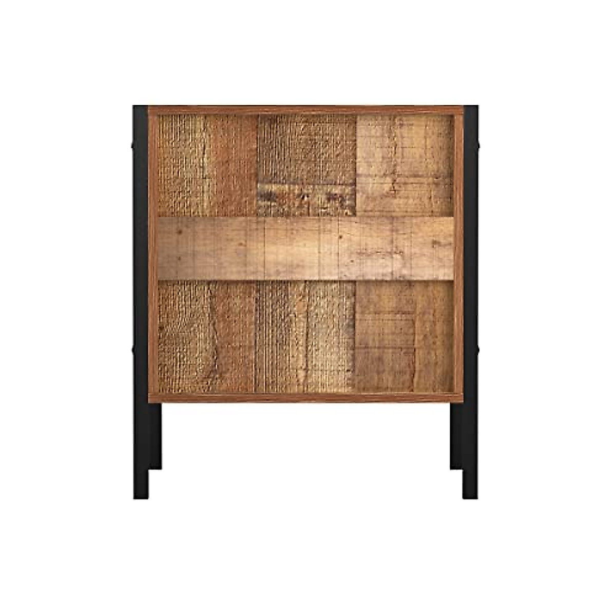 Atlantic Loft & Luv Zara Rustic 2 Storage Drawers, Wood Oak Finish Industrial End Table