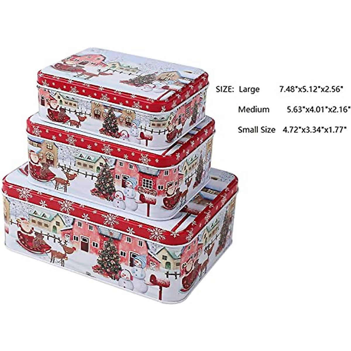 YWKXM Christmas Cookie Tins Cookie Jars Food Storage - Decorative Cookie Gift Tins, Extra Thick Metal (2)