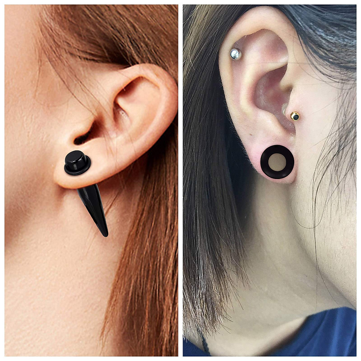 Beautidots 68 Pieces Ear Stretching Kit 14G-00G Gauges Expander Kit Acrylic Tapers Silicone Tunnels Spiral Tapers Body Piercing Jewelry Set