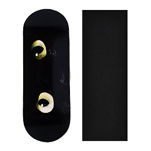 Teak Tuning Premium Fingerboard Graphic Deck, Midnight Stare - 34mm x 97mm - Heat Transfer Graphics, Pro Shape & Size - Pre-Drilled Holes - Includes Prolific Foam Tape