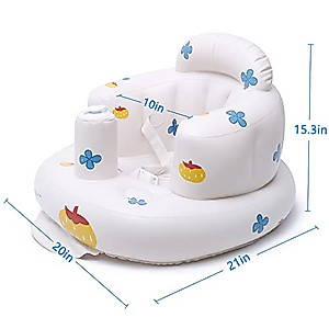 BLIRORA Inflatable Baby Floor Seat, Baby Chair for Sitting Up with Two-Point Harness Column-Shaped Airbag Sofa Support for 3-36 Month Olds, Infant Seat Built in Air Pump for Home or Travel