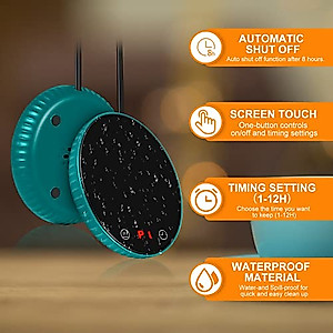 JulyPanny 8H Auto Shut Off 1-12H Timer Candle Warmer Coffee Mug Warmer, Cup Warmer for Desk with 2 Temperature Control Settings 122/140℉ Candle Warmer Plate Heating Coffee Tea Candle