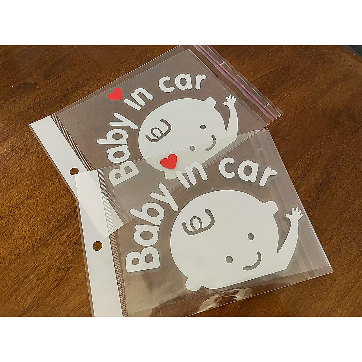 CM Wealth 2Packs - Baby in Car Sticker Decal Baby on Board Sign for Car Safety Sign Cute Baby in Car Waving Sticker(Boy2)