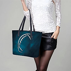 Womens Handbag Football Leather Tote Bag Top Handle Satchel Bags For Lady