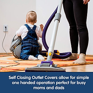 6-Pack Self Closing Outlet Covers - White, Easy to Install Baby Proof Outlet Covers with 12 Clear Outlet Plug Covers for Child Electrical Safety - Baby Proofing Electrical Outlets Made Easy by Wittle