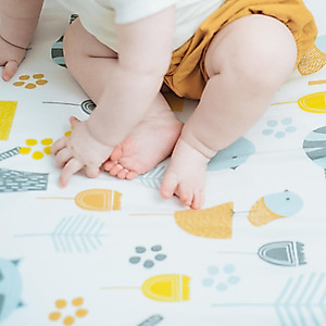 Pickle & Pumpkin Premium Organic Crib Sheet | 2 Pack 100% Organic Jersey Cotton Fitted Crib Sheets Set | Toddler or Standard Crib Mattress Sheets | Girls & Boys | Penguin & Woodland Crib Sheet