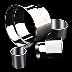 12 Pieces Round Cookie Cutters Set Stainless Steel Cookie Cutter Set Biscuit Plain Edge Round Cutters Circle Baking Metal Ring Molds Metal Ring Baking Molds Circle Pastry Donut Doughnut Cutter Set