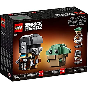 LEGO BrickHeadz Star Wars The Mandalorian & The Child 75317 'Baby Yoda' Building Toy, Collectible Model Figures Set, Gift Idea for Teens