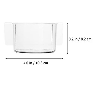 TEHAUX Birds Feeder, 2pcs Bird Cage Cups Prevents Spillage Thickened Semicircle Bird Bowls Clear Bird Water Dispenser for Bird Pigeon Parrot