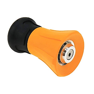 Sydien 3/4" Fire Hose Nozzle, Heavy Duty Fireman Hose Nozzle, Adjustable High Pressure Sprayer Nozzle for Car Washing Patio Cleaning Watering Lawn and Garden, Universal Fit Garden Hose Nozzle Orange