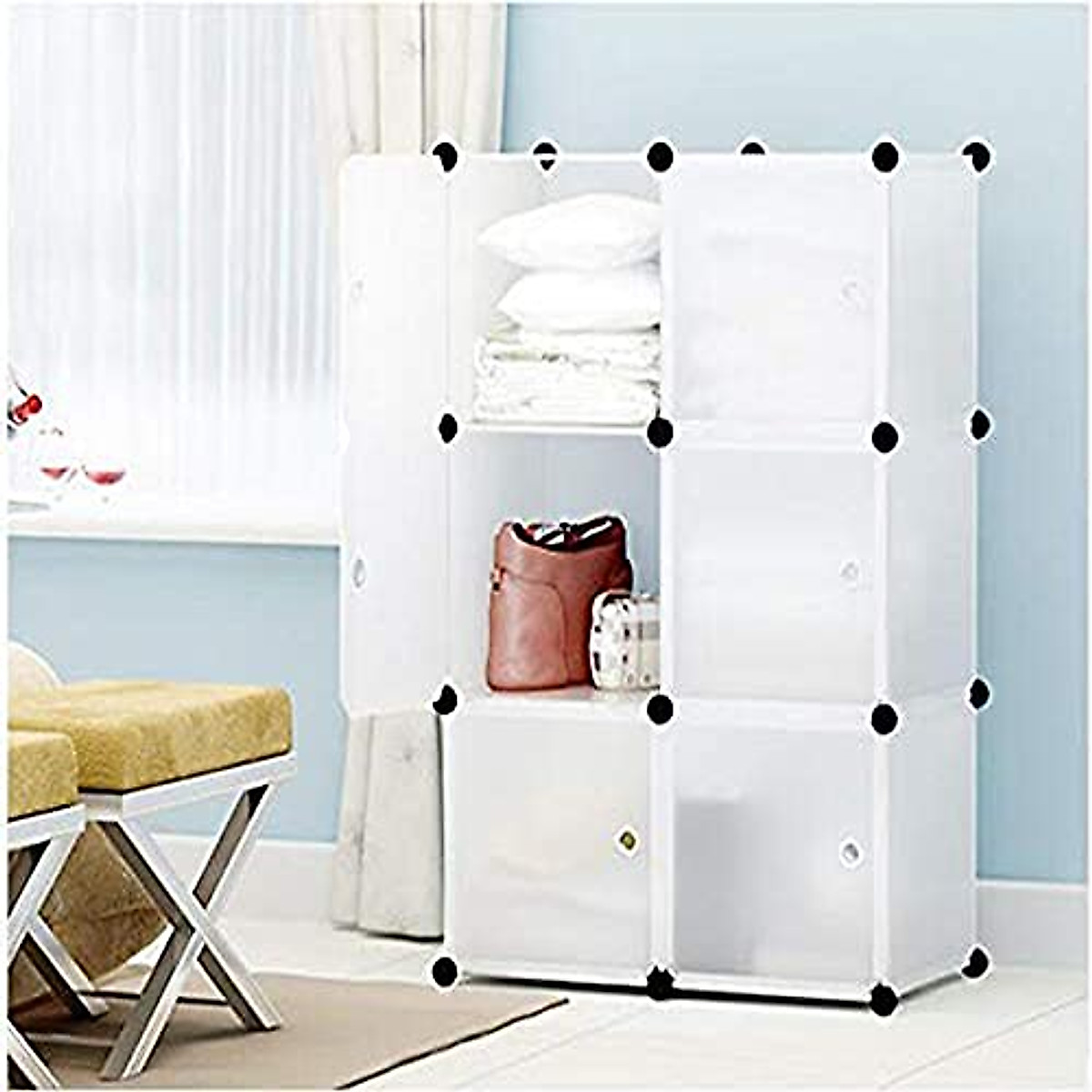 Wire Cube Plastic Connectors 3.6cm/1.417" for Wire Grid Cube Storage Shelving & Mesh Snap Organizer 50pcs - Black