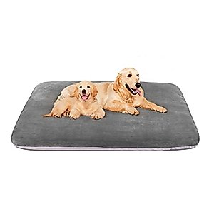Magic Dog Super Soft Extra Large Dog Bed, 47 Inches Jumbo Orthopedic Foam Pet Beds with Anti Slip Bottom, Dog Sleeping Mattress with Removable and Washable Cover, Grey XL